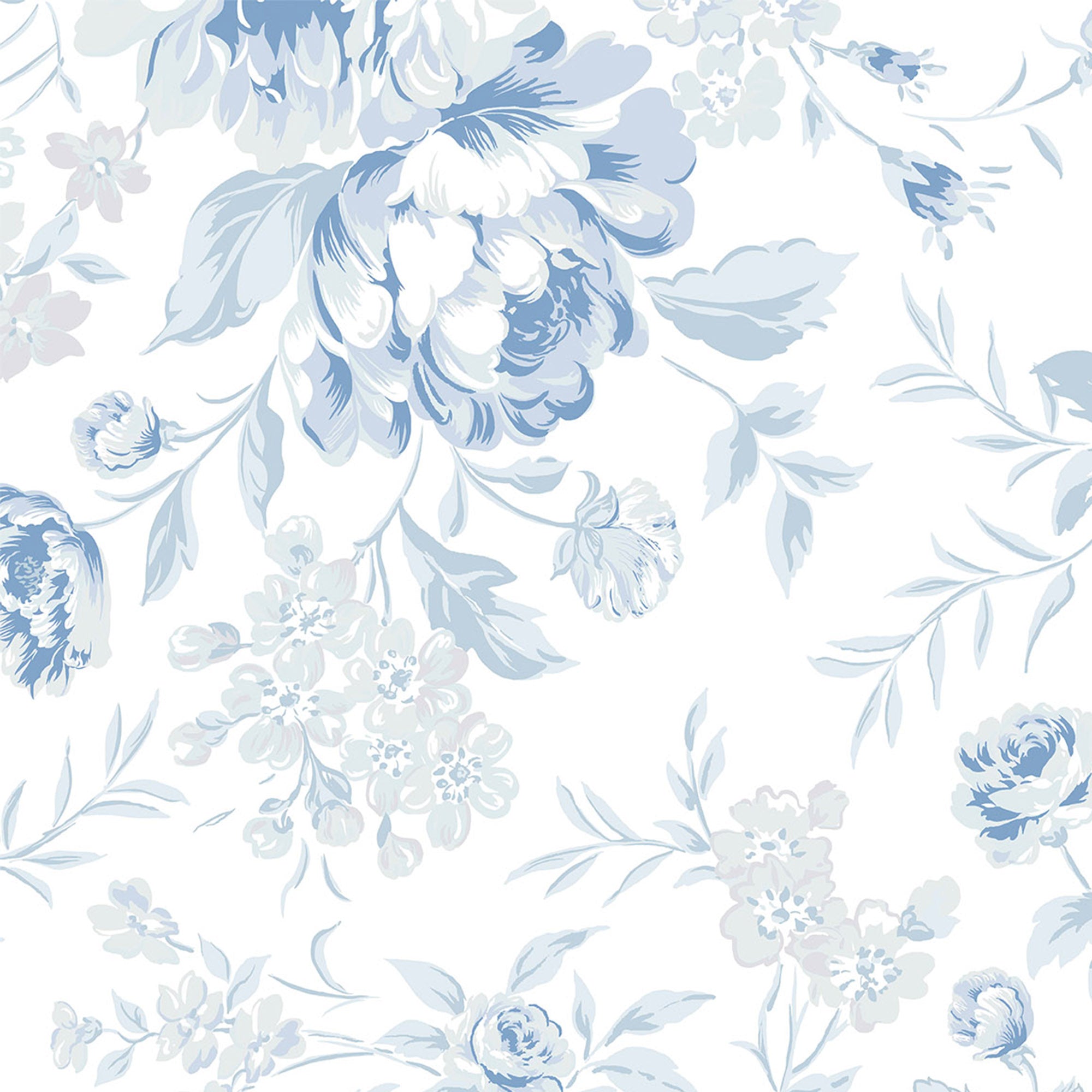 Romantic Rose Blue Wallpaper - Swatch – Rachel Ashwell Shabby Chic Couture