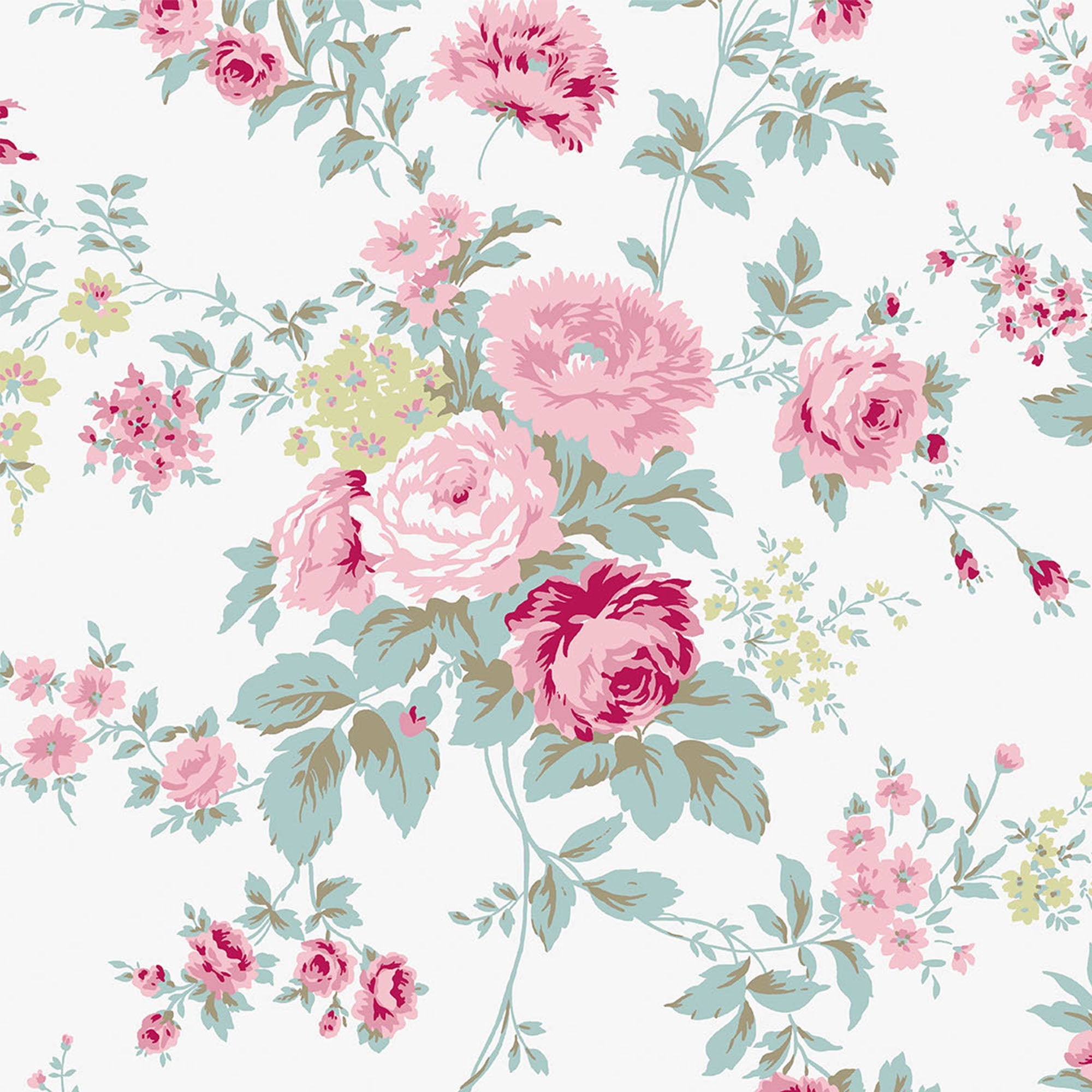 Wild Flower Off White Wallpaper - Swatch – Rachel Ashwell Shabby Chic ...